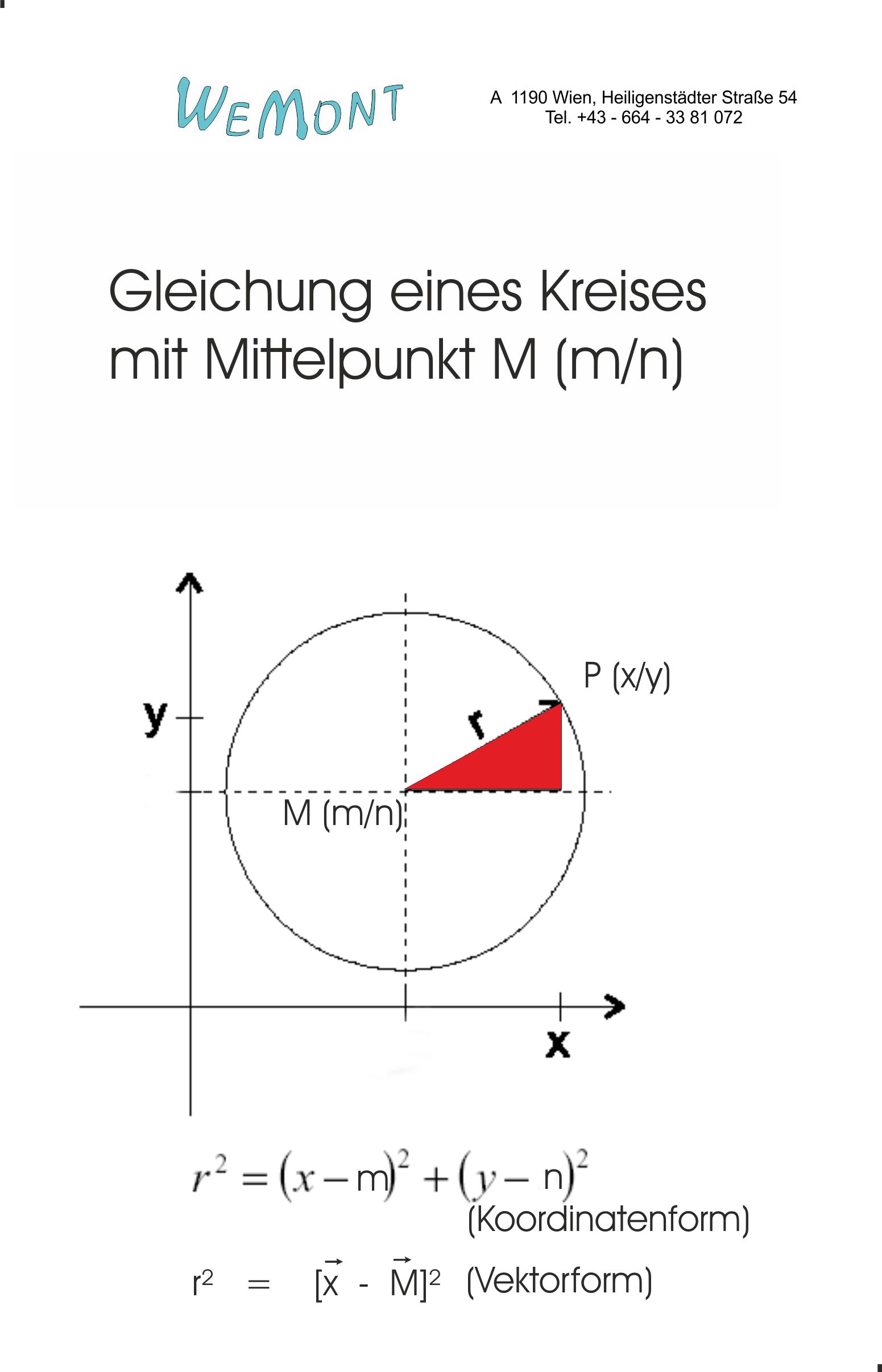 Kreis Kreis-Gleichung